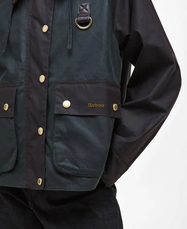 Barbour Reighton Hooded Jacket With Corduroy Collar - Black
