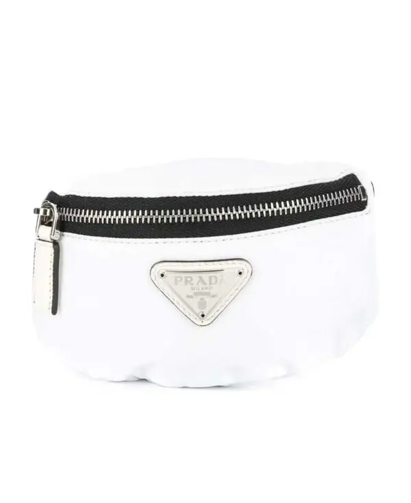 Prada Logo Plaque Wrist Pouch - White