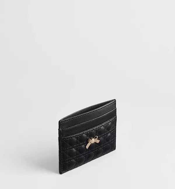 Dior Baby Bow Freesia Card Holder - Black