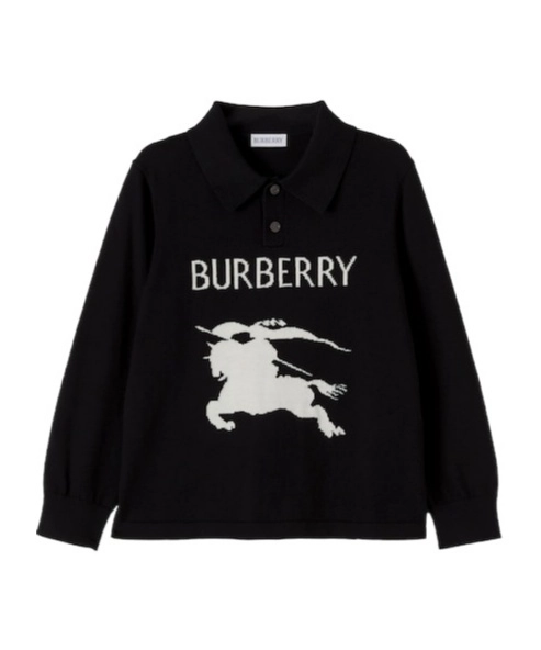 Burberry Jacquard Cotton Polo Sweater