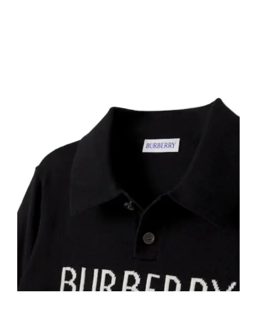 Burberry Jacquard Cotton Polo Sweater