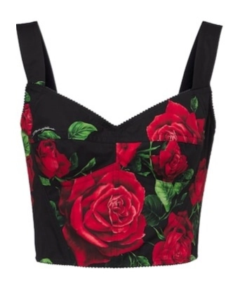 Dolce & Gabbana Floral Fitted Top - Black