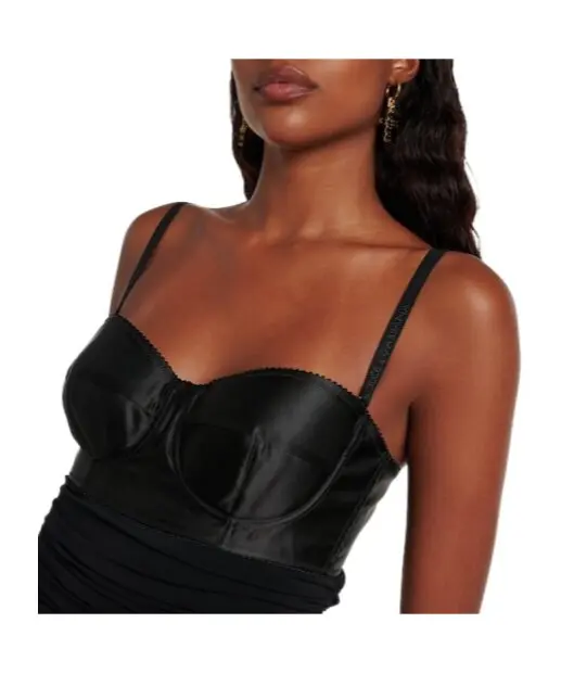 Dolce & Gabbana Ruched Satin Minidress