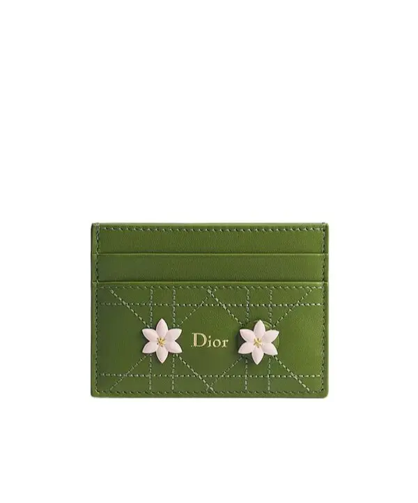 Dior Jardin Freesia Card Holder - Green