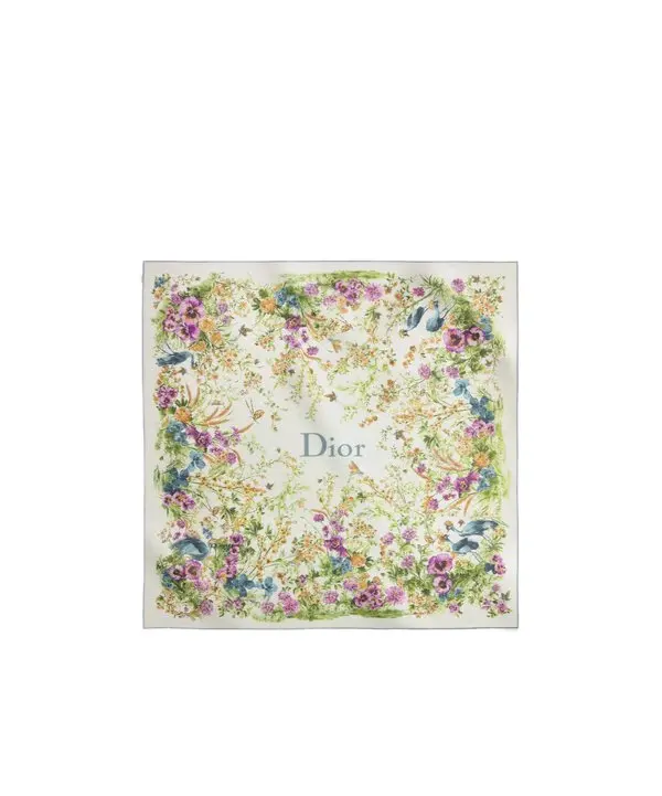 Dior Dioriviera Toile De Jouy Floral Garden Shawl - White