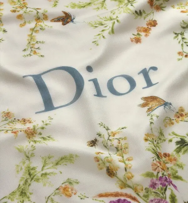 Dior Dioriviera Toile De Jouy Floral Garden Shawl - White