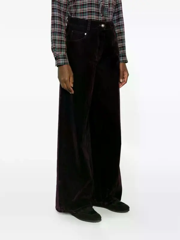 FORTE_FORTE Flocked Wide-leg Jeans