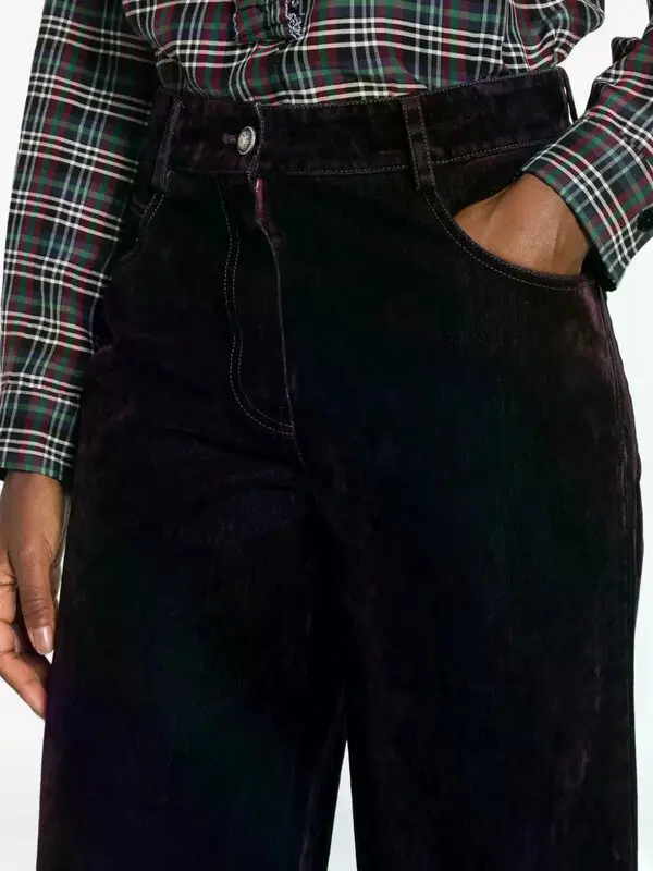 FORTE_FORTE Flocked Wide-leg Jeans
