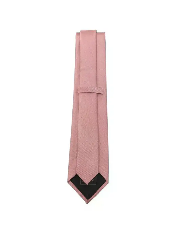 Brioni Silk Twill Logo-embroidered Neck Tie - Pink
