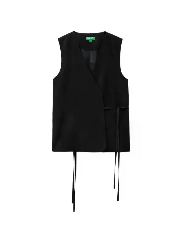 BENETTON Wrap-style Tie-fastening Waistcoat