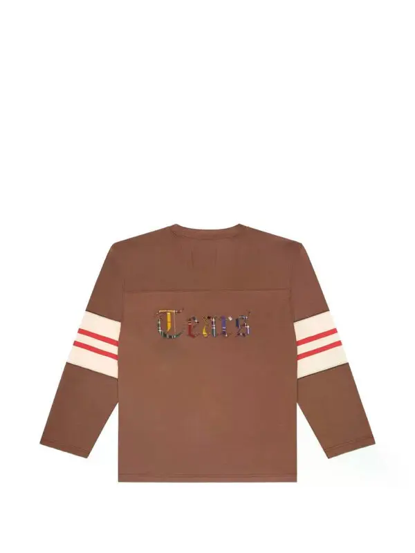 DENIM TEARS Plaid-patchwork Long-sleeves T-shirt