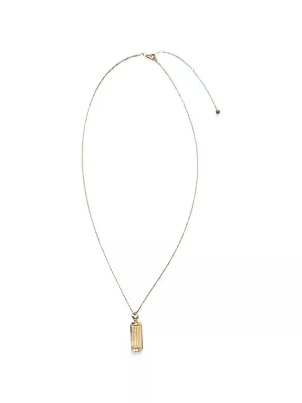 AMI Paris Ribbed Cylinder-pendant Necklace - Gold