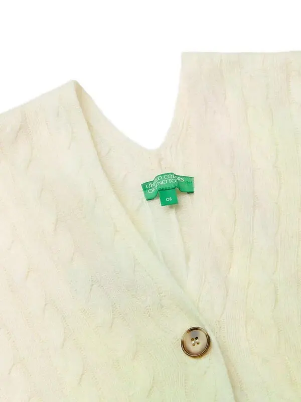 BENETTON Cable-knit Button-up Cape