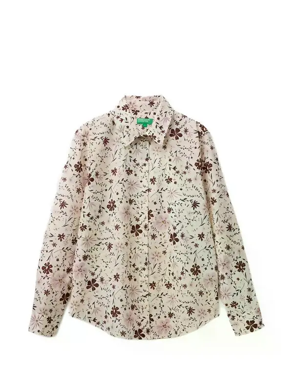 BENETTON Floral-print Long-sleeve Shirt