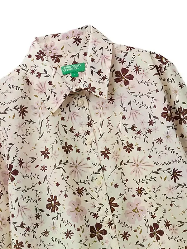 BENETTON Floral-print Long-sleeve Shirt