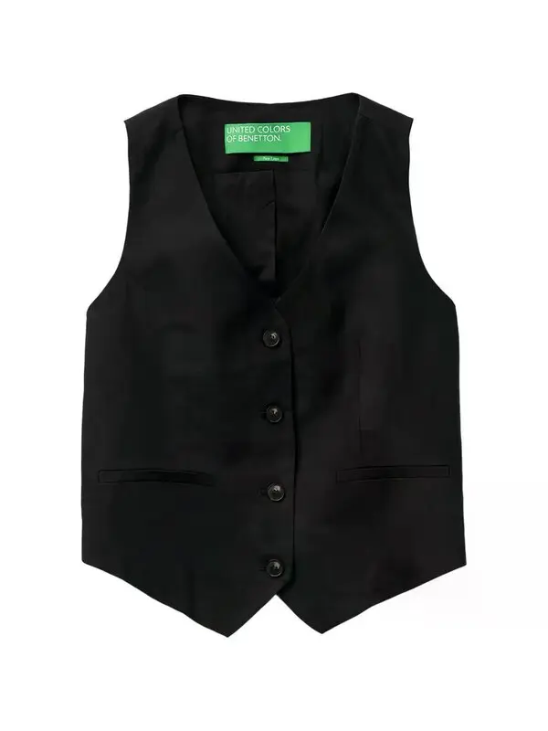 BENETTON Button-up Linen Waistcoat