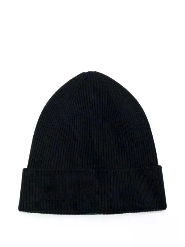 Moncler Logo-patch Ribbed-knit Beanie Hat