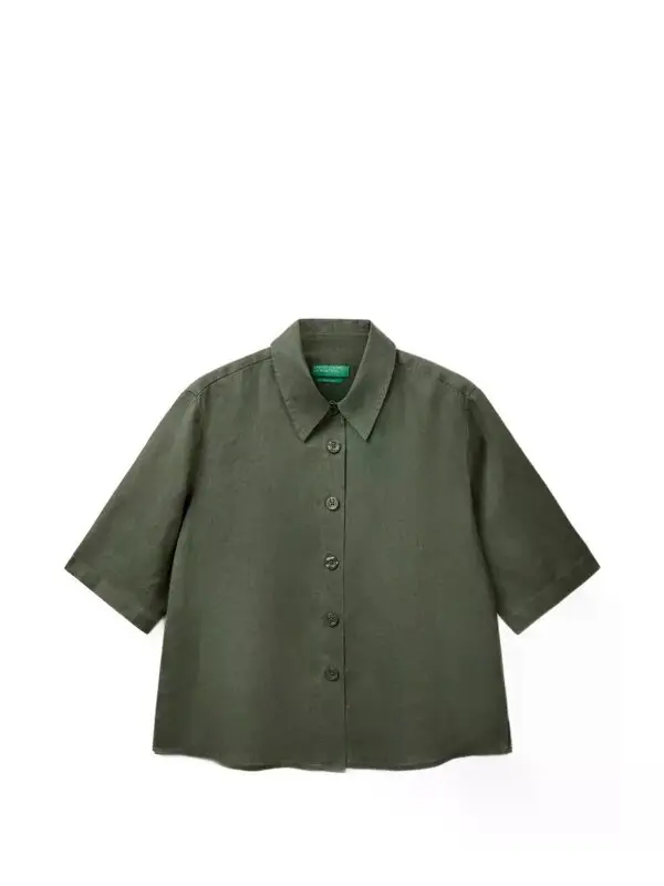 BENETTON Short-sleeved Boxy-fit Shirt - Green
