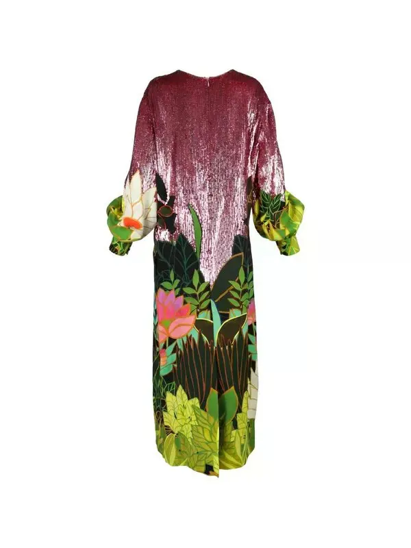 Valentino Garavani Sequin Embellished Panther Print Dress