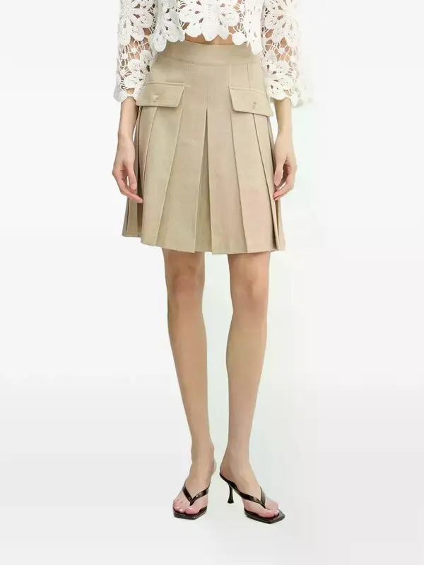 MOS MOSH Mmruni Flair Pleated-flap Mini Skirt