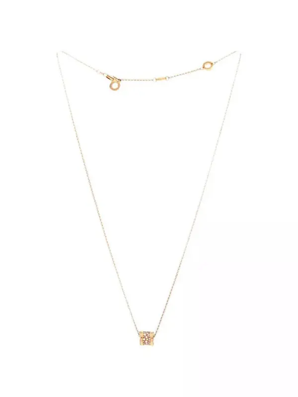 BVLGARI B.zero1 Pendant 18k Rose Gold With Pave Diamonds Mini Necklace - Pink