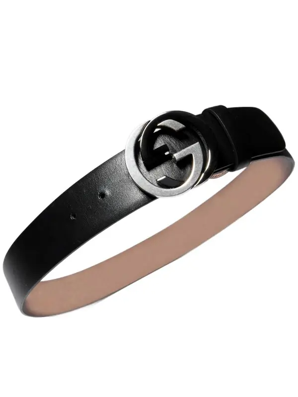 Gucci Wide Belt With Gg Cross Buckle - Black
