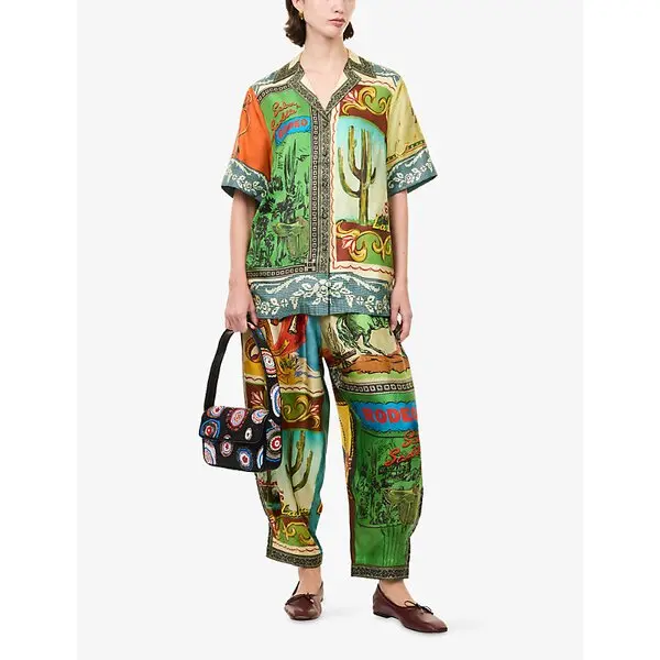 ALEMAIS Ace Printed Silk Twill Shirt