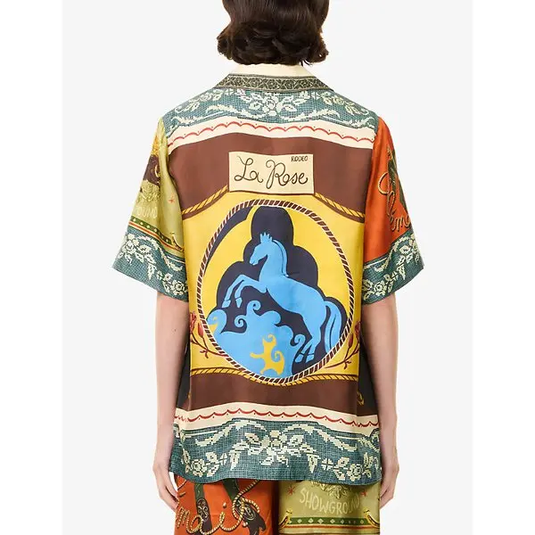 ALEMAIS Ace Printed Silk Twill Shirt