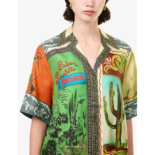 ALEMAIS Ace Printed Silk Twill Shirt