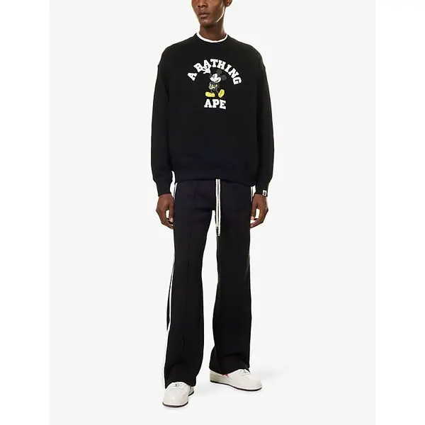 A BATHING APE X Disney Mickey Graphic Cotton-jersey Sweatshirt