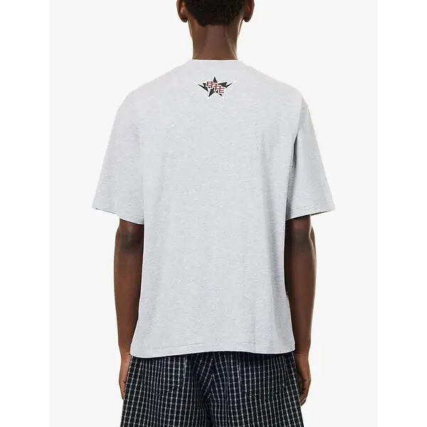 A BATHING APE Twin Sta Logo Relaxed Graphic Cotton-jersey T-shirt - Grey