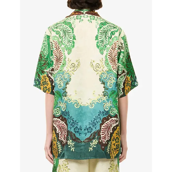 ALEMAIS Florence Scarf Jacquard Satin Shirt