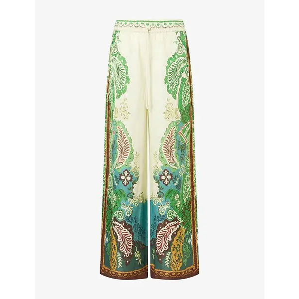 ALEMAIS Florence Jacquard Satin Trousers