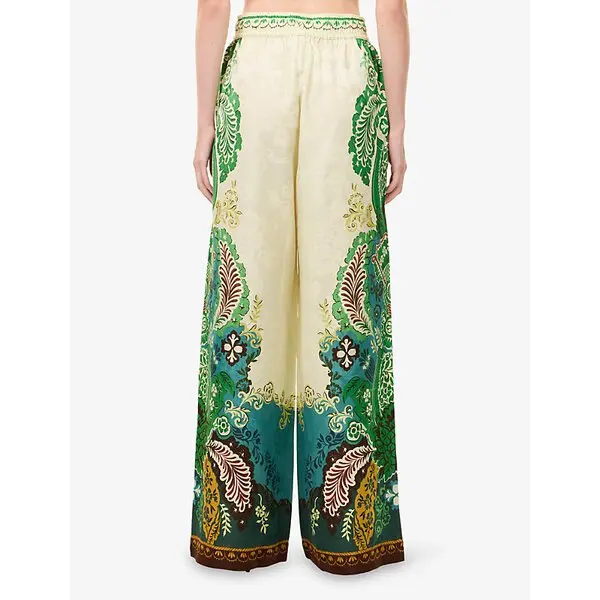 ALEMAIS Florence Jacquard Satin Trousers