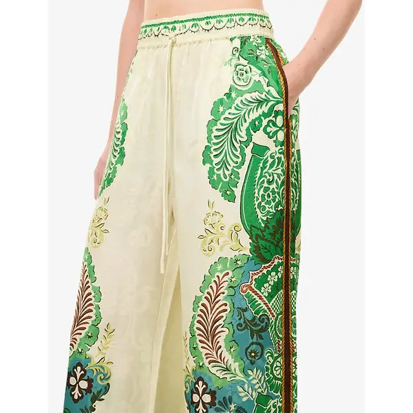 ALEMAIS Florence Jacquard Satin Trousers