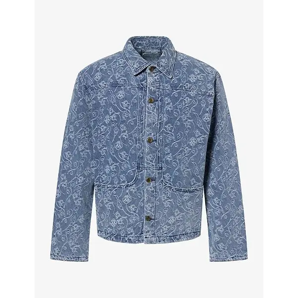 HONOR THE GIFT Floral Utility Denim Jacket