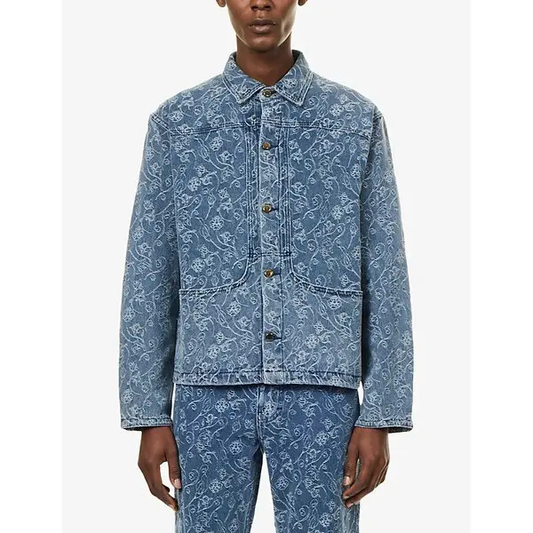 HONOR THE GIFT Floral Utility Denim Jacket