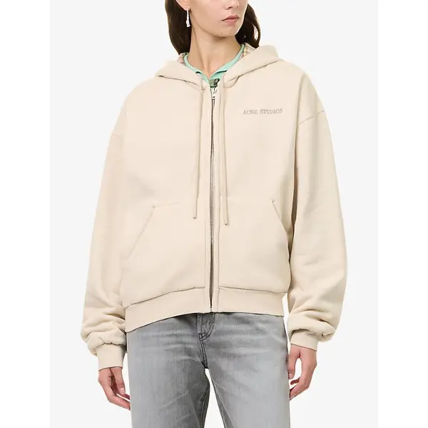 Acne Studios Brand-embroidered Relaxed-fit Cotton Hoody