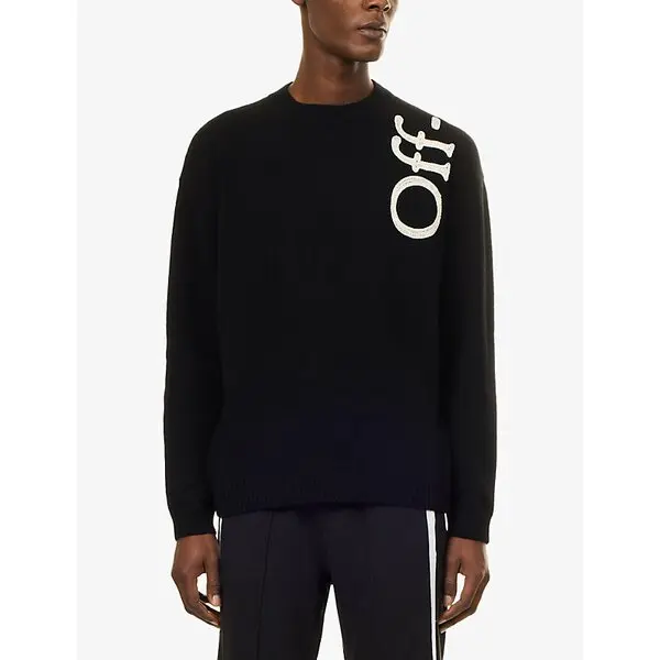 Off-White Vertical Bookish Wool-blend Knit Jumper