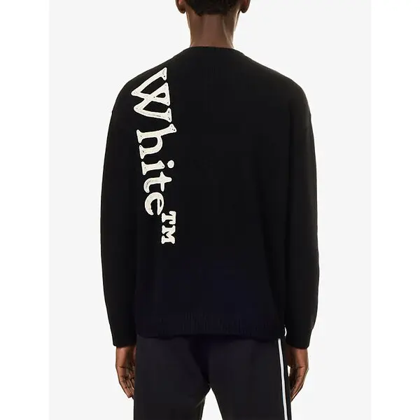 Off-White Vertical Bookish Wool-blend Knit Jumper