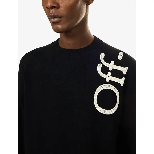 Off-White Vertical Bookish Wool-blend Knit Jumper