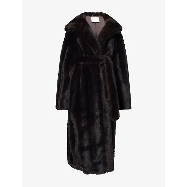 THE FRANKIE SHOP Ravello Faux-fur Coat - Dark Brown