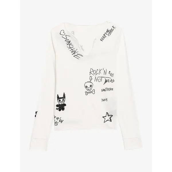 Zadig&Voltaire Tunisien Graphic-print Long-sleeve Cotton T-shirt - Judo