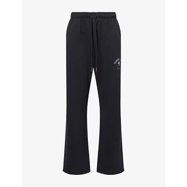 HONOR THE GIFT Honor History Straight-leg Cotton-jersey Jogging Bottoms - Black