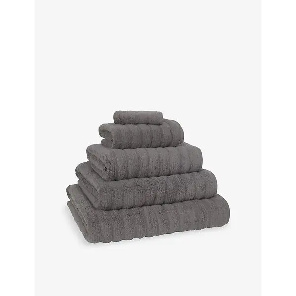 THE WHITE COMPANY Hydrocotton Ribbed Towels - Slate