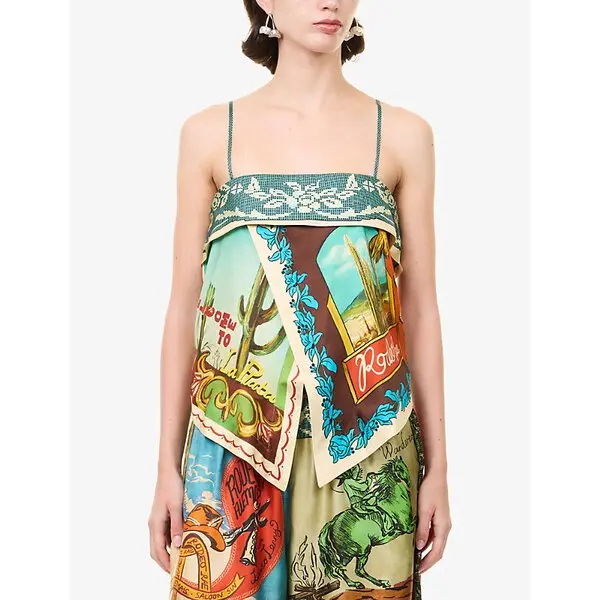 ALEMAIS Ace Scarf Silk Twill Cami Top