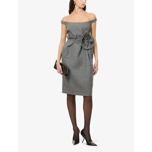 Magda Butrym Off-the-shoulder Embellished Midi Dress