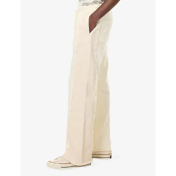 HONOR THE GIFT Washed Floral-etched Denim Jeans