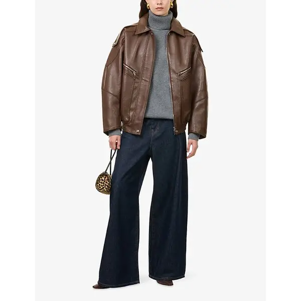 THE FRANKIE SHOP Hudson Faux-leather Bomber Jacket