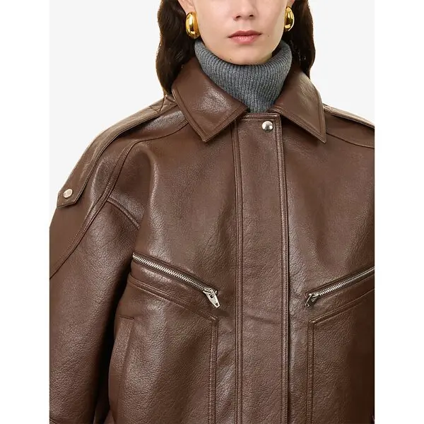 THE FRANKIE SHOP Hudson Faux-leather Bomber Jacket